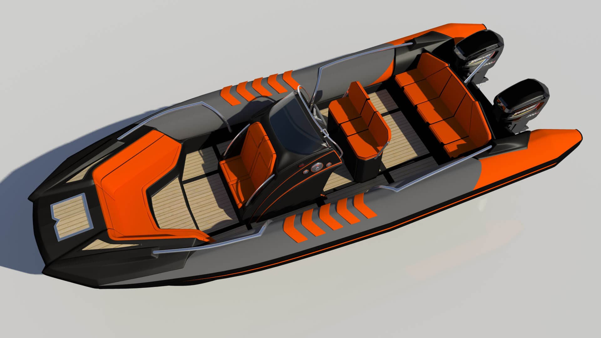 Outboard inflatable boat - 6.8m - Hysucat - twin-engine / RIB / center ...