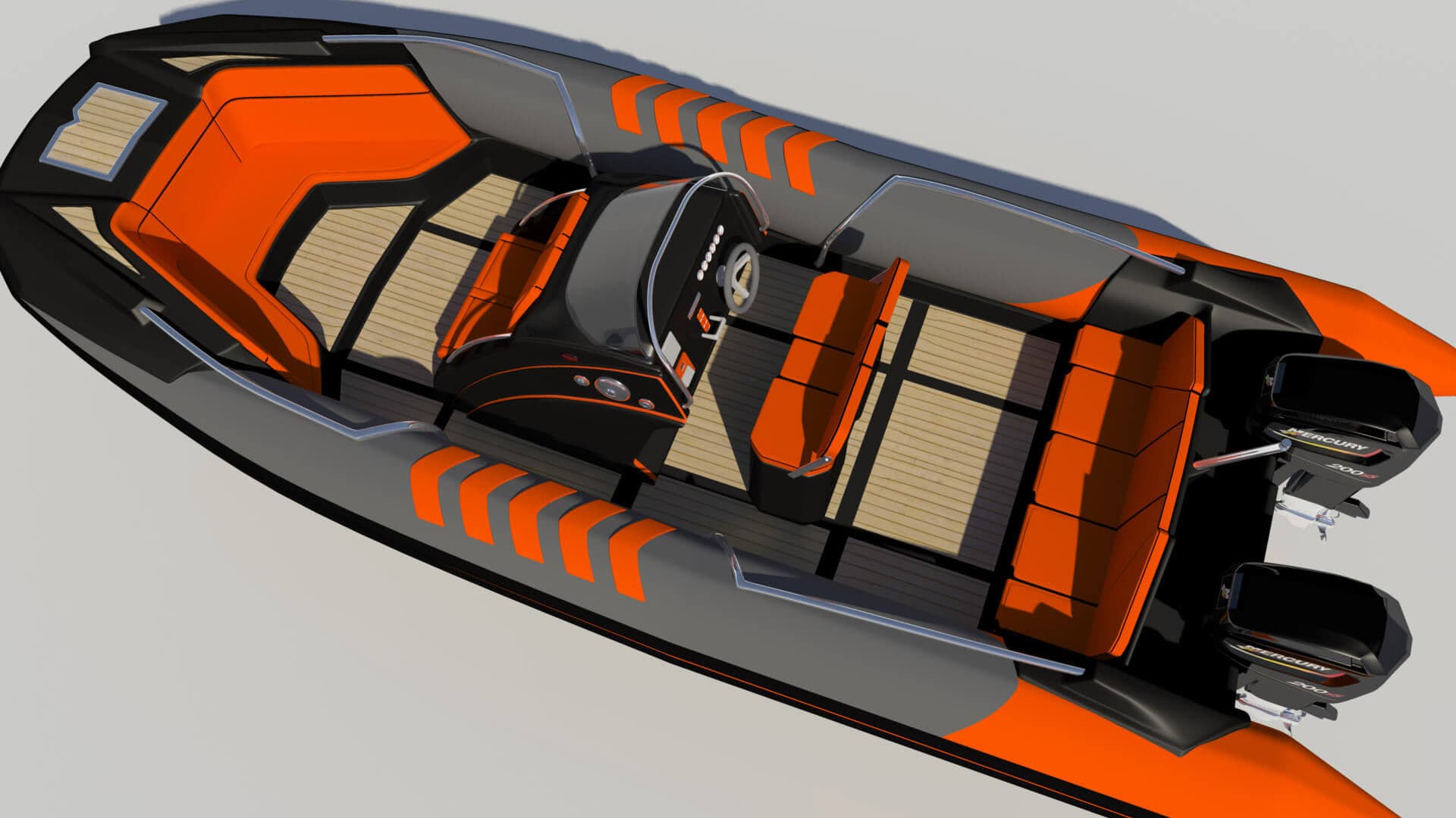 Outboard inflatable boat - 6.8m - Hysucat - twin-engine / RIB / center ...