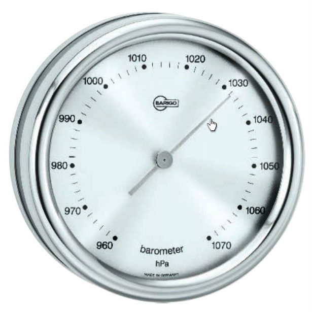 Analog barometer - 823CR - Barigo - stainless steel