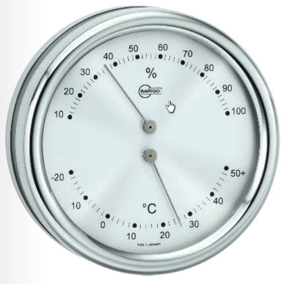 Analog thermometer - 829CR - Barigo - hygrometer / stainless steel / °C