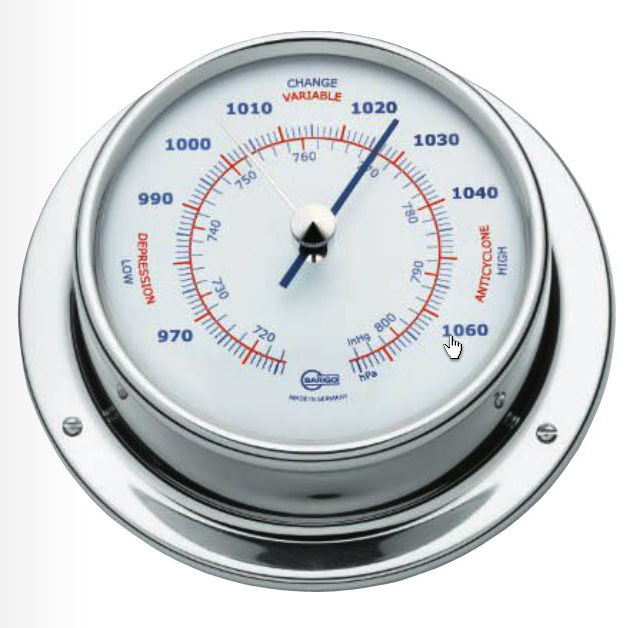 Analog barometer - 183RFPO - Barigo - stainless steel