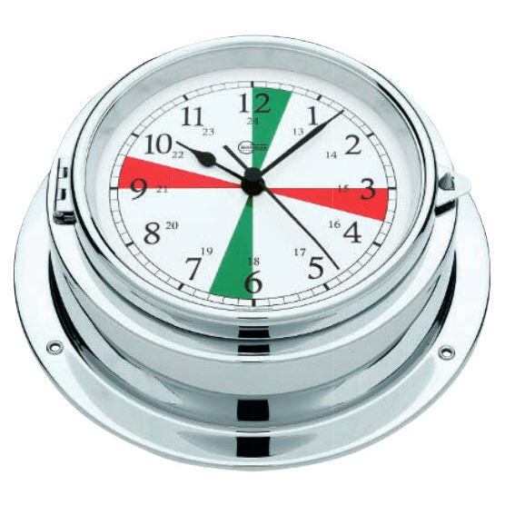 Radio sector clock - 1650CRFS - Barigo - chrome / brass