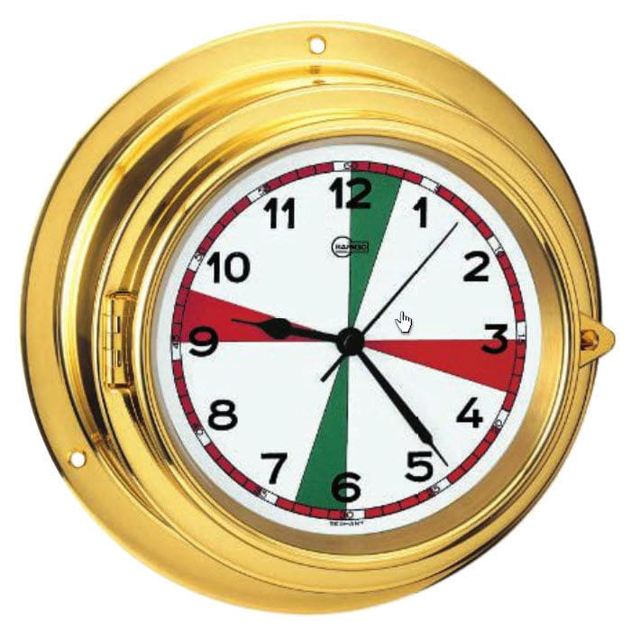 Analog clock - 1650MSFS - Barigo - brass / radio sector