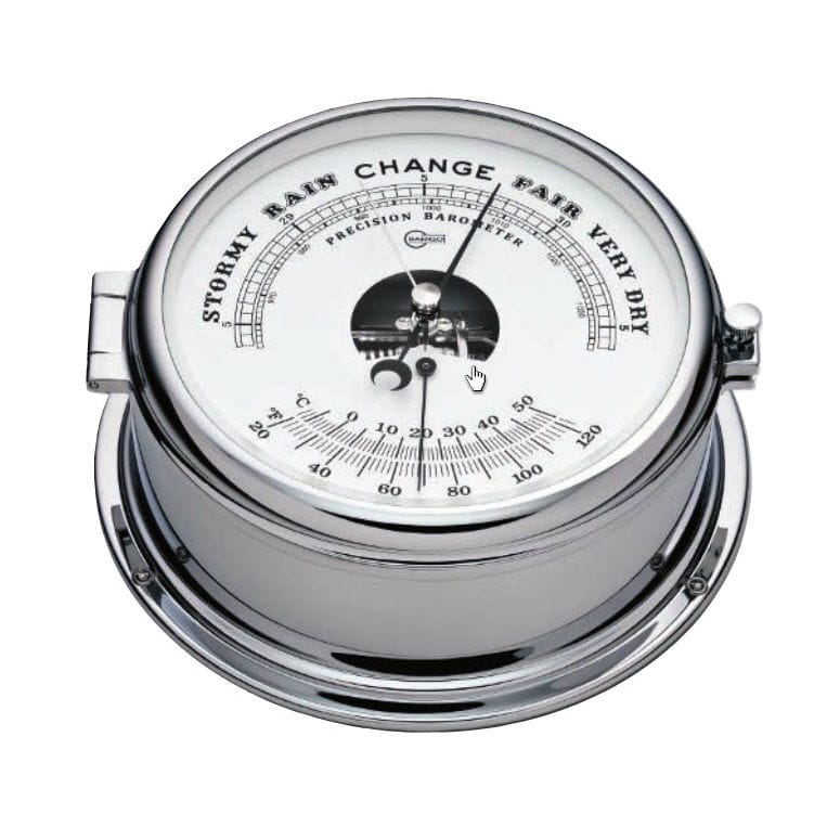 Analog barometer - 586.2CR - Barigo - thermometer / chrome