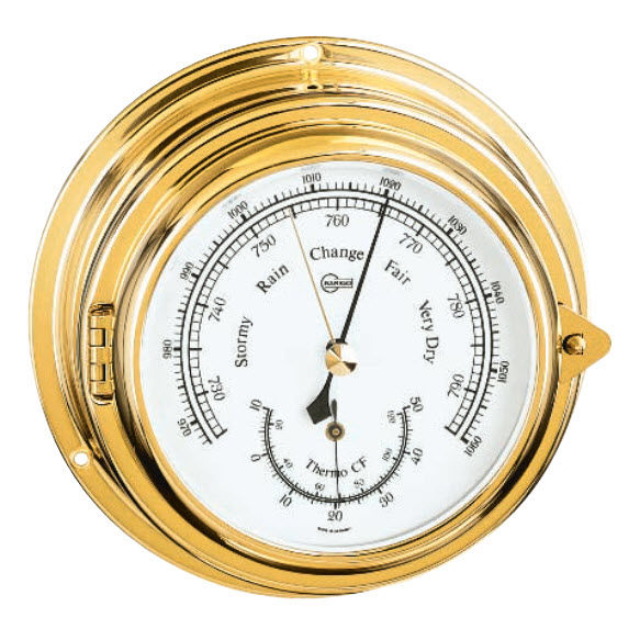 Analog barometer - 612MS - Barigo - thermometer / brass
