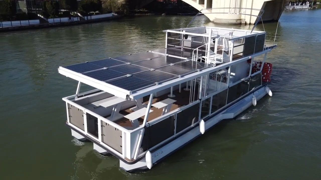 Inboard pontoon boat - M1200 - MOGGARO ALUMINIUM YACHTS - outboard ...