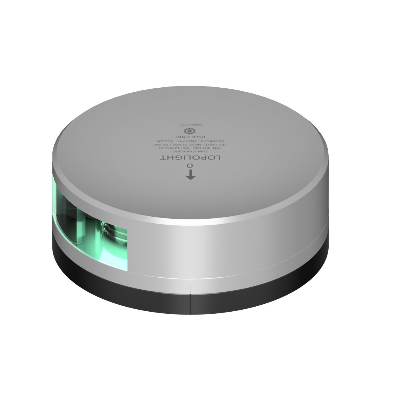 Ship navigation light - 301-008-FB - Lopolight - LED / green / horizontal