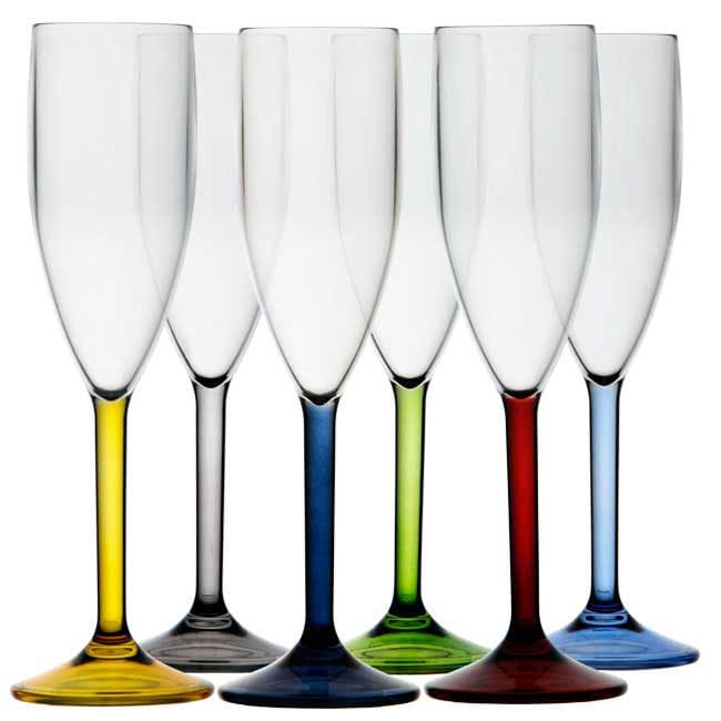 Champagne flute - COLOURED BASE PARTY - Marine Business