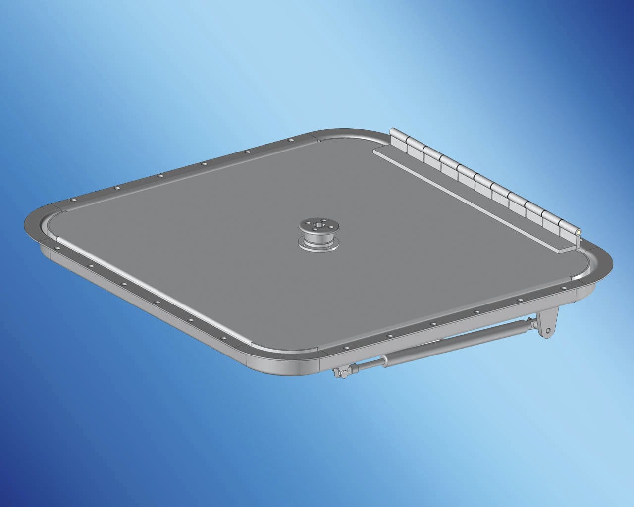 Boat deck hatch - 2400 series - Opacmare - rectangular / opening