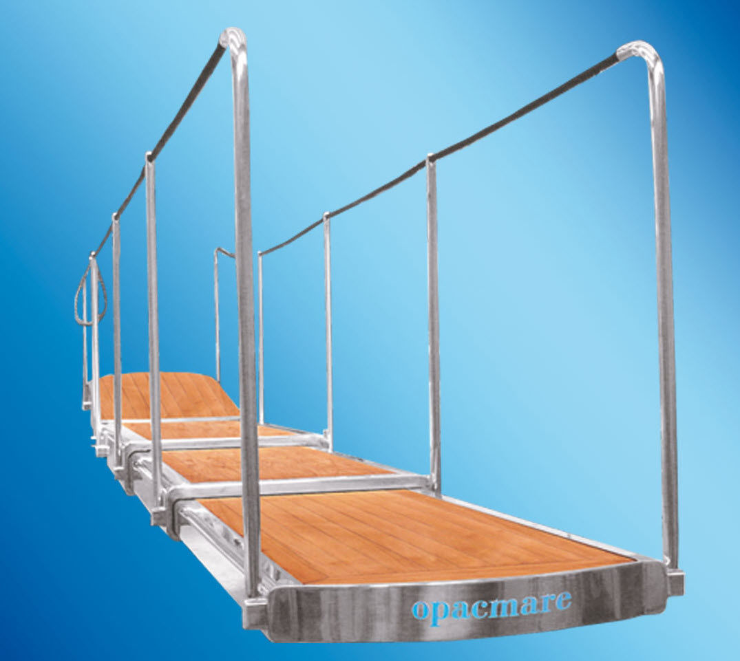 Boat gangway - 1853 series - Opacmare - for yachts / telescopic / rotating