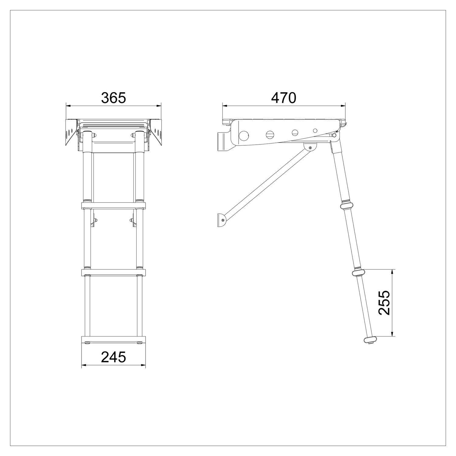 Boat platform - 2622 SERIES - Nautinox - fixed / swim / teak