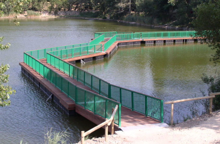 Marina gangway - ATLANTIC MARINE - floating / manual / wooden