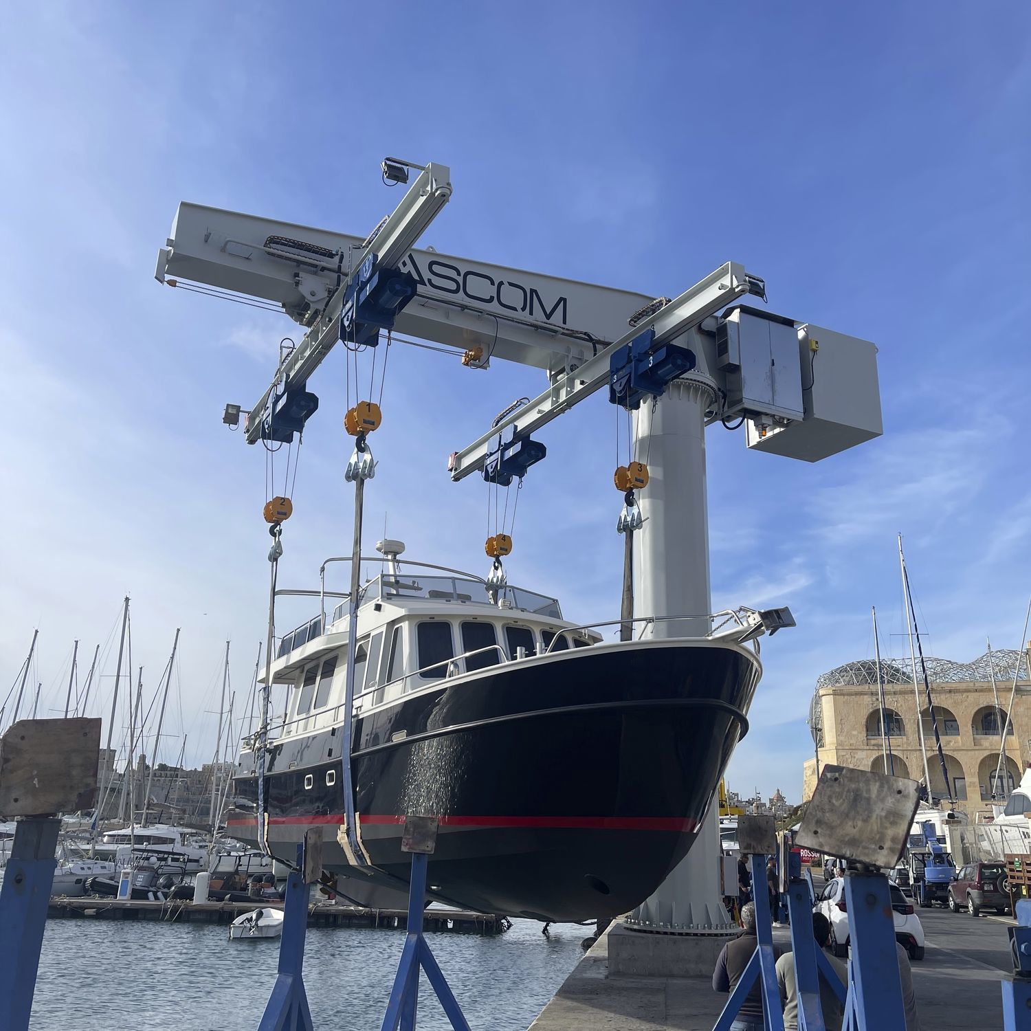 Shipyard crane - JIB 50 - 4 HOISTS - ASCOM - for marinas / jib crane ...
