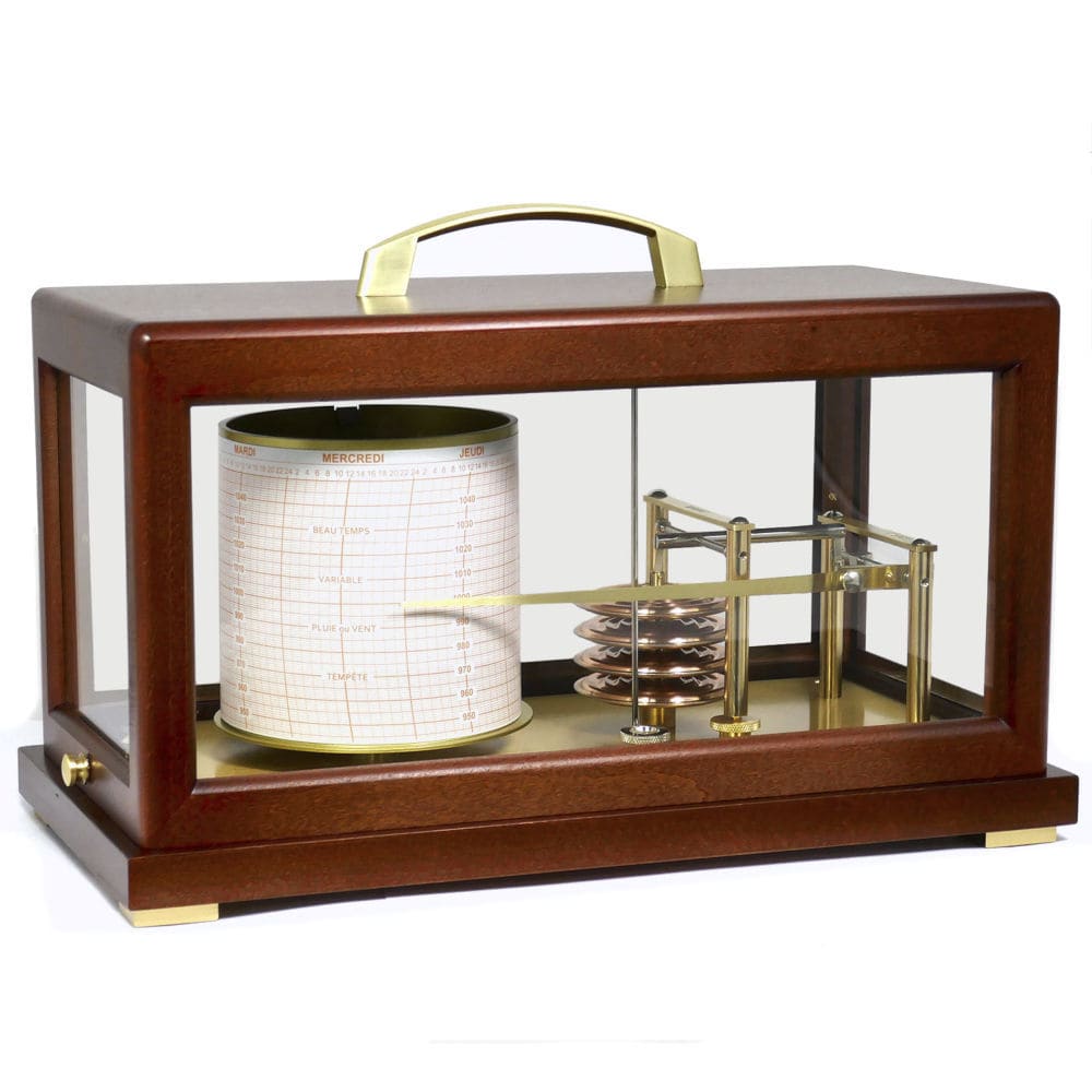 Analog barograph - DELUXE MAHOGANY - NAUDET - mahogany