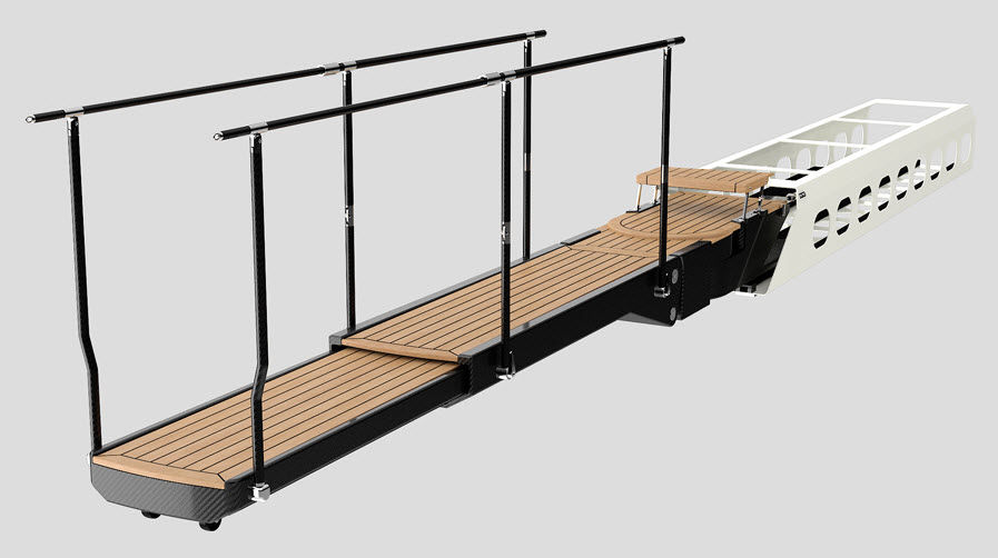 Boat gangway - 5000 SERIES - C-QUIP - telescopic / hydraulic