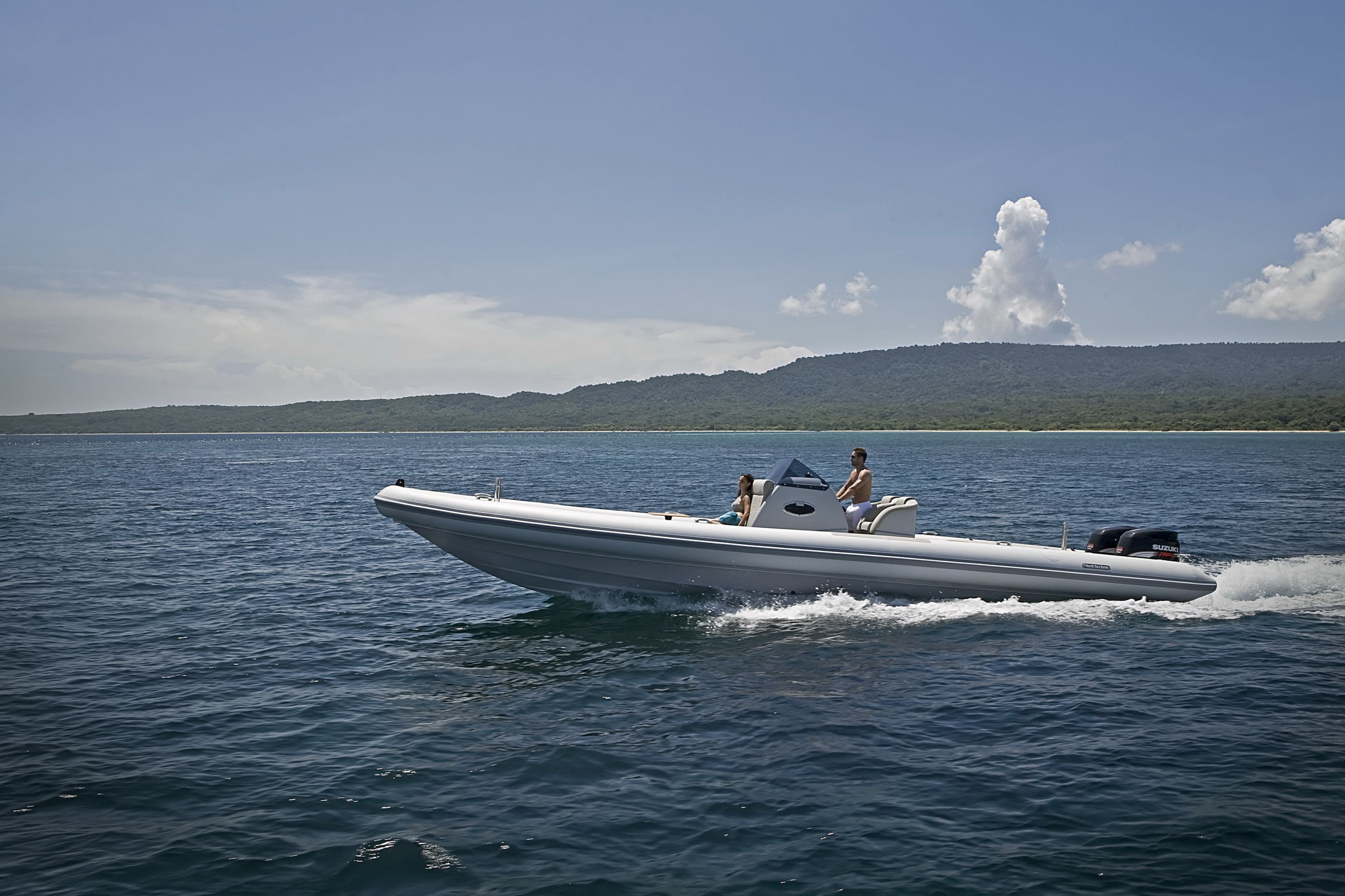 Outboard inflatable boat - X2K - North Sea Boats - twin-engine / rigid ...