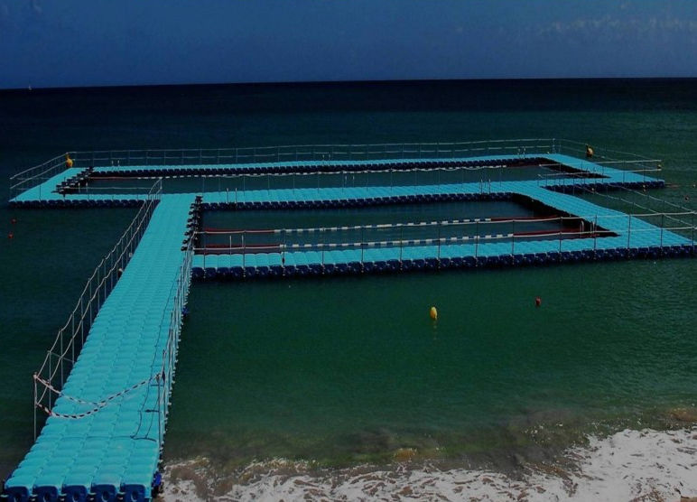Floating swimming pool - Cubisystem - modular