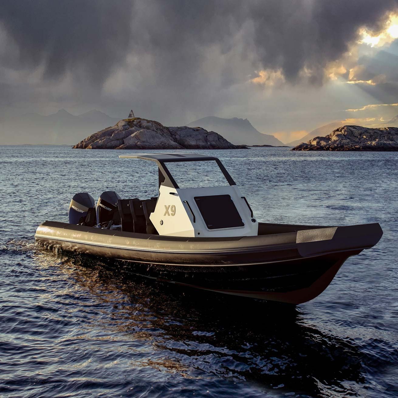 Utility boat - X9 - Goldfish - outboard / rigid hull inflatable boat