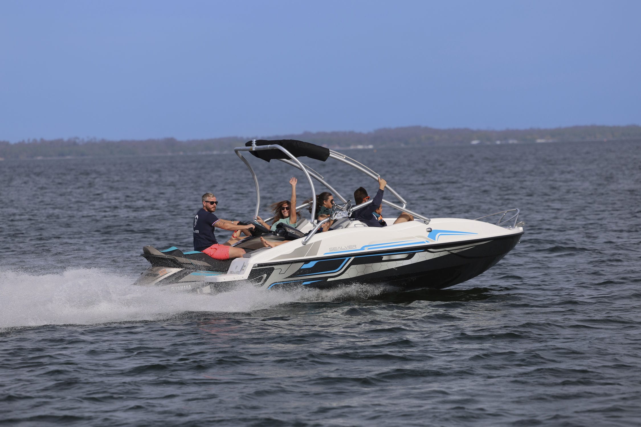 Jet ski propelled runabout WAVE BOAT 525 SEALVER bowrider ski wakeboard