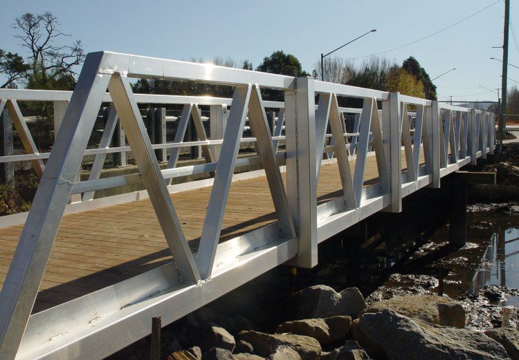 Dock gangway - Marina Dock Systems - with handrails / stainless steel