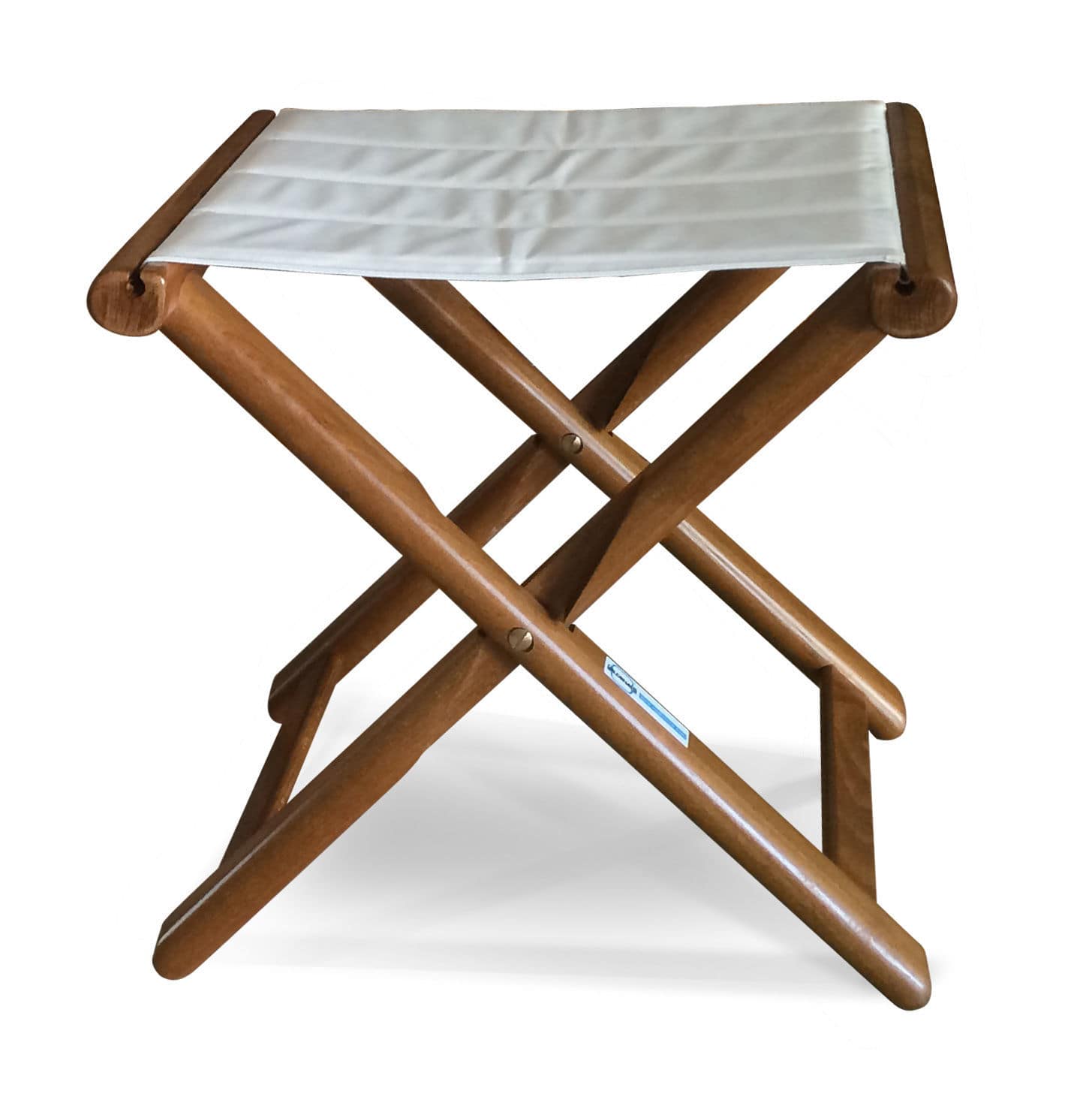 Boat stool - OVAL | 1DST.E - Valdenassi - teak / brass / cotton