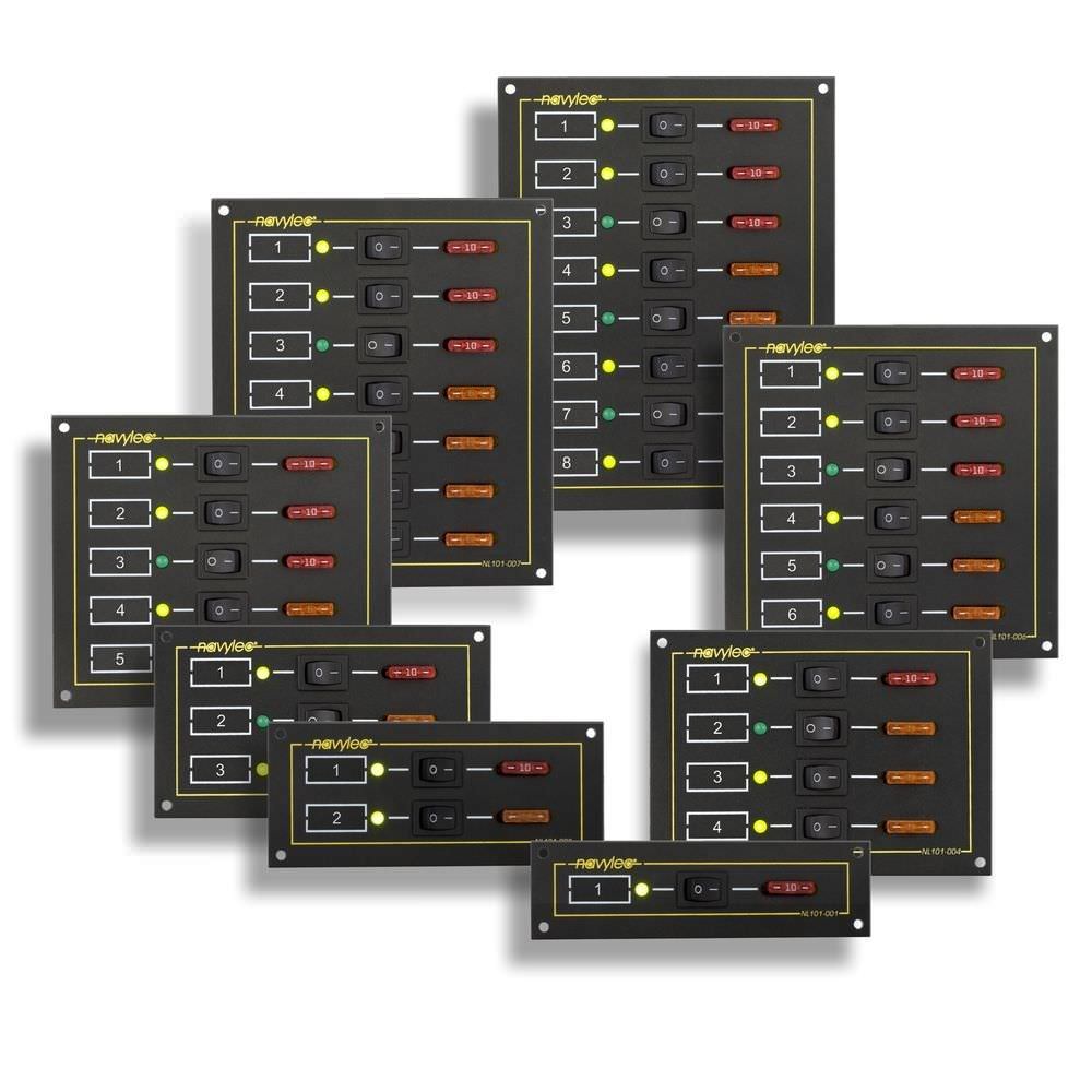 Boat switch panel - NL101-008 - NAVYLEC - current / LED