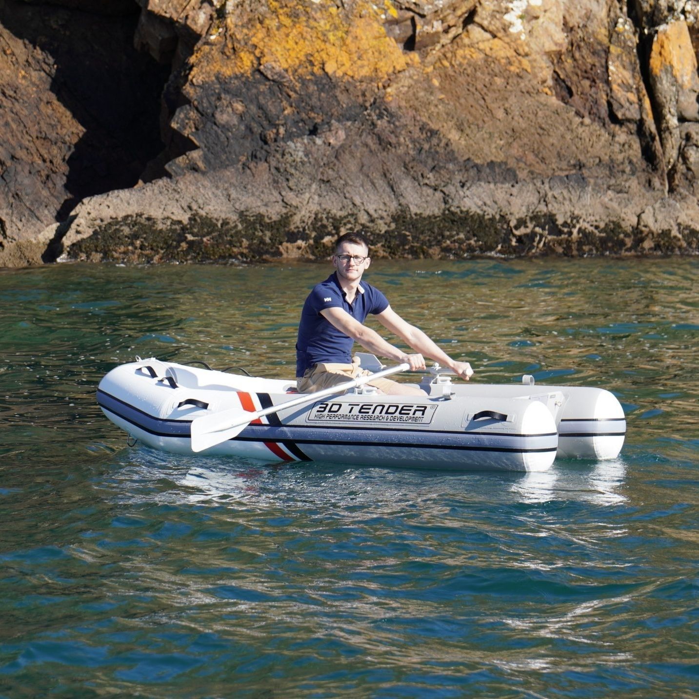 Outboard inflatable boat - V-SHAPE 200 - 3D MARINE - RIB / foldable / open