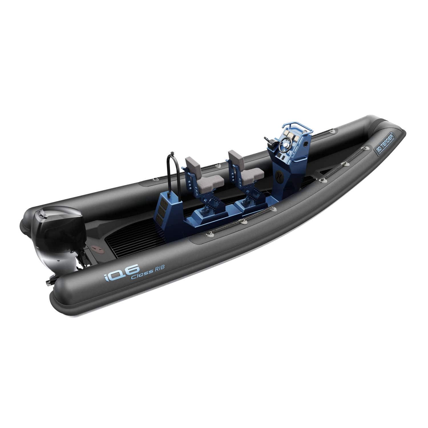 Outboard inflatable boat - IQ6 - 3D MARINE - rigid / center console / open