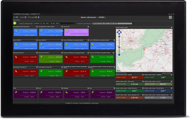 Yacht display - ECOMER - Marinelec - for ships / for control / touch screen