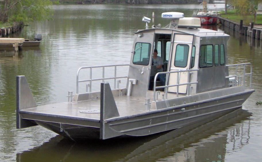Work barge - 31’x9′ - Scully's Aluminum Boats - outboard / aluminum