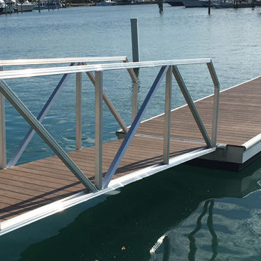 Dock gangway - AccuDock - aluminum / with handrails