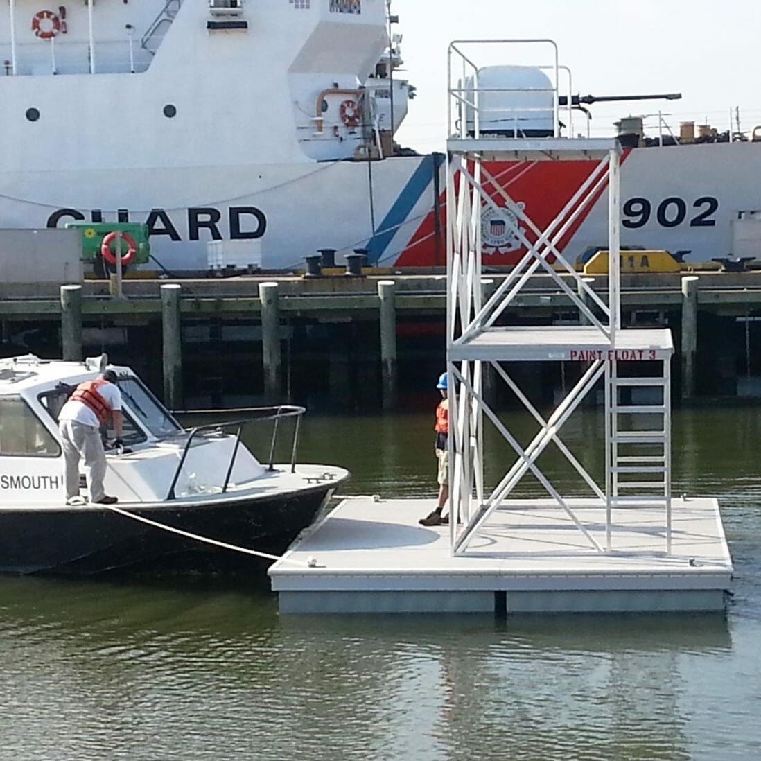 Floating platform - AccuDock - work boat