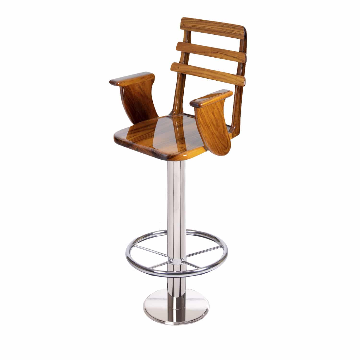 Yacht bar stool - Helm Style - Release Marine - teak