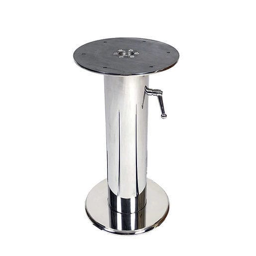 Adjustable table pedestal - 4.5" Hi-Low - Release Marine - stainless steel