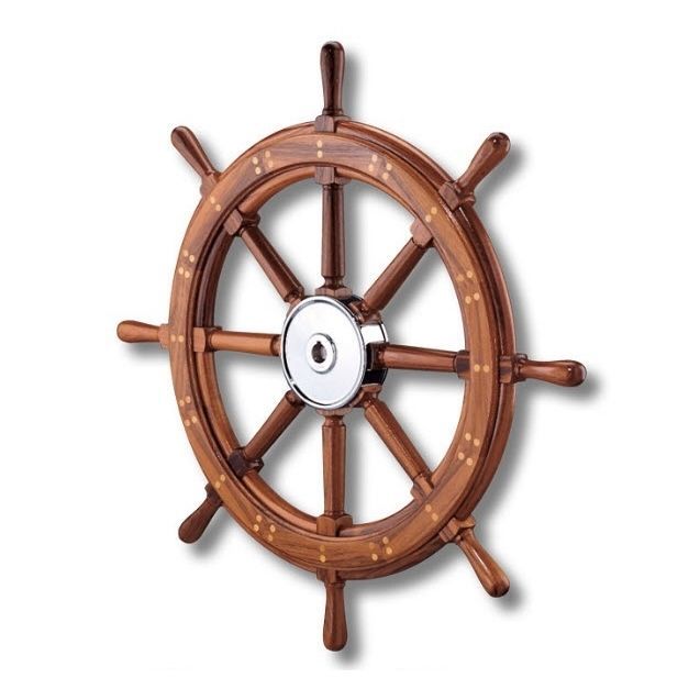 Sailboat helm wheel - 601CH-XX series - Edson Marine - teak / classic