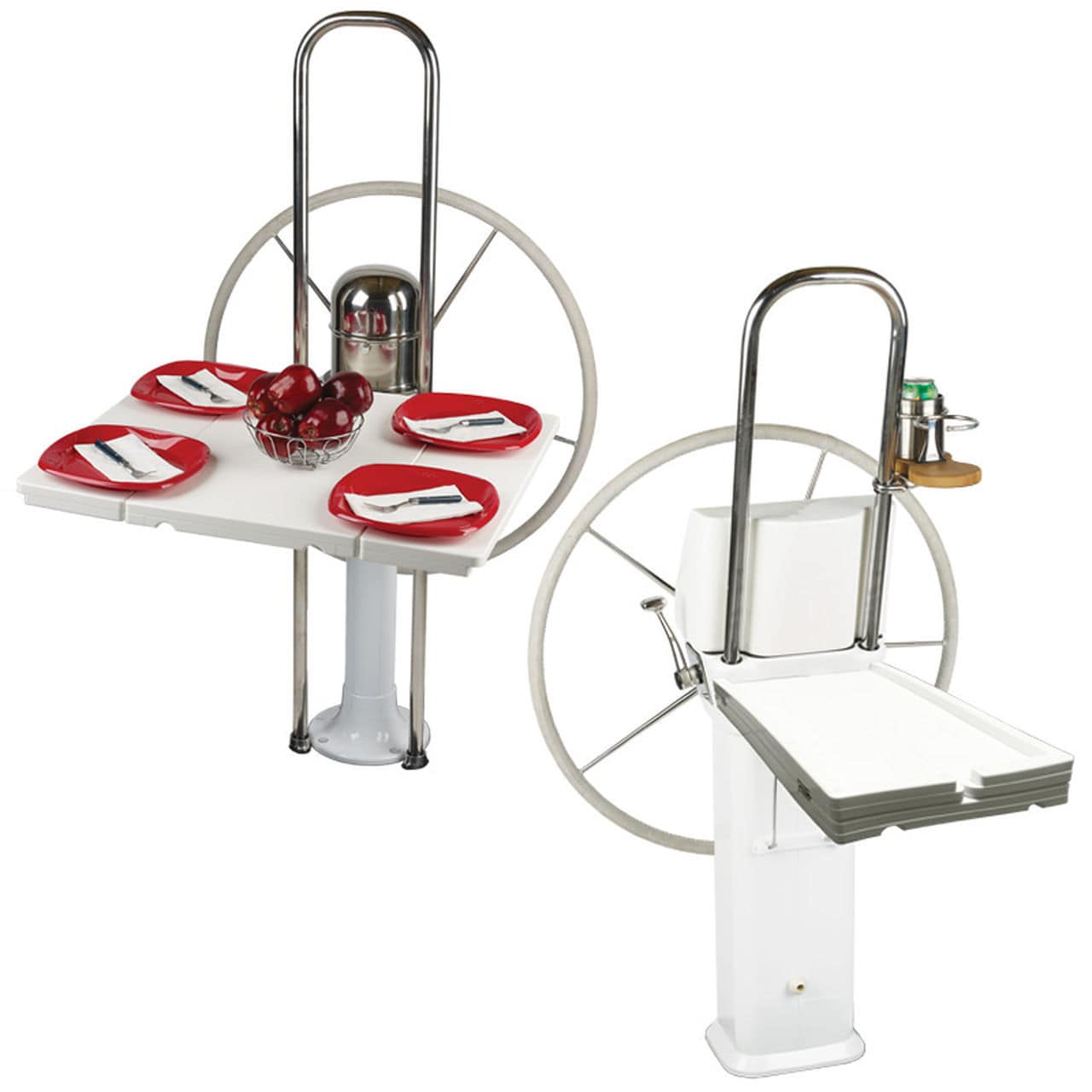 Boat table - 737WH - Edson Marine - folding / polyethylene