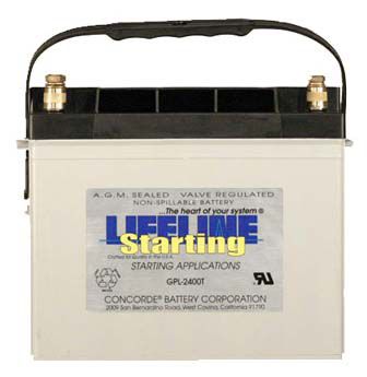 Marine battery - GPL-2400T - Lifeline Batteries - 12 V / lead / AGM