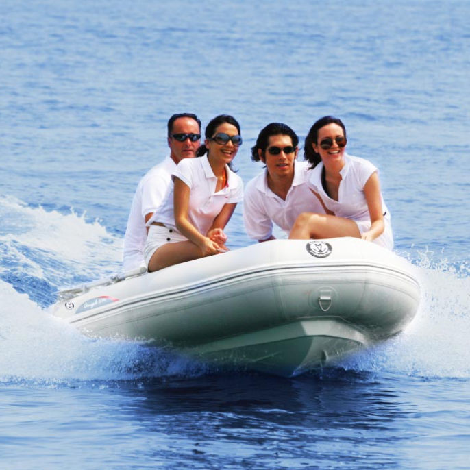Outboard inflatable boat - Angel - Silver marine - rigid / 4-person max ...