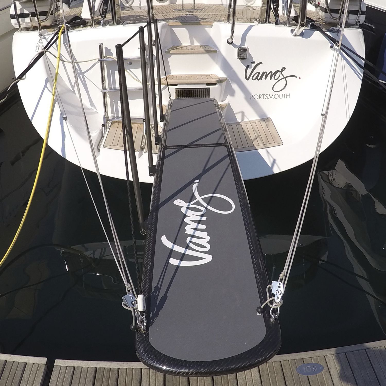 Boat gangway - Libera - Exit Carbon - folding / manual / with handrails