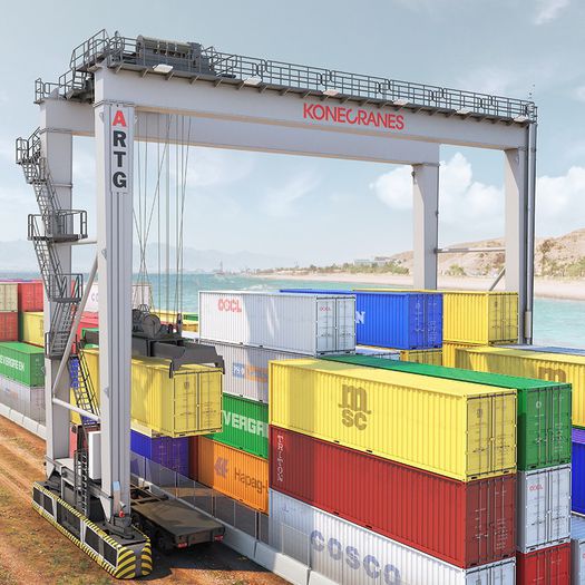 Rubber-tired container stacking crane - ARTG - Konecranes - automatic
