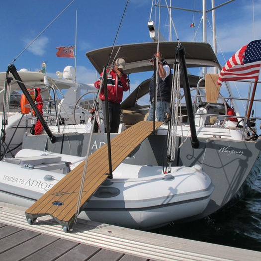 Boat gangway - GS Composite - folding / manual / teak