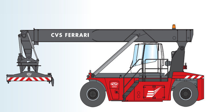 Reach-stacker with top-lift spreader / empty container - RSE - CVS Ferrari