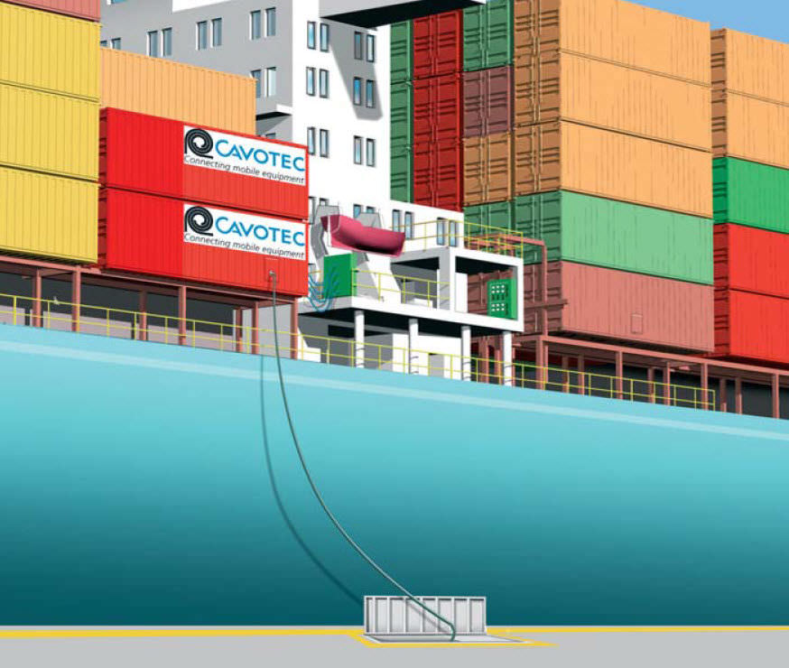 Ship cold ironing system - AMP - Cavotec MSL - for terminals