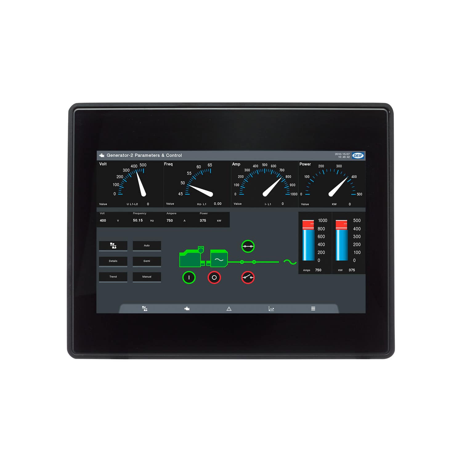HMI control panel - AGI 400 - DEIF - for ships / alarm system / touch ...