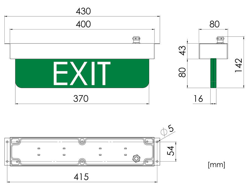 Ship emergency exit sign - HL26 - LightPartner Lichtsysteme