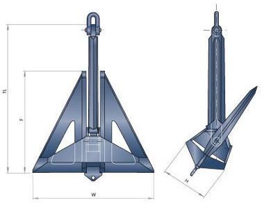 Delta anchor - Wortelboer - for ships