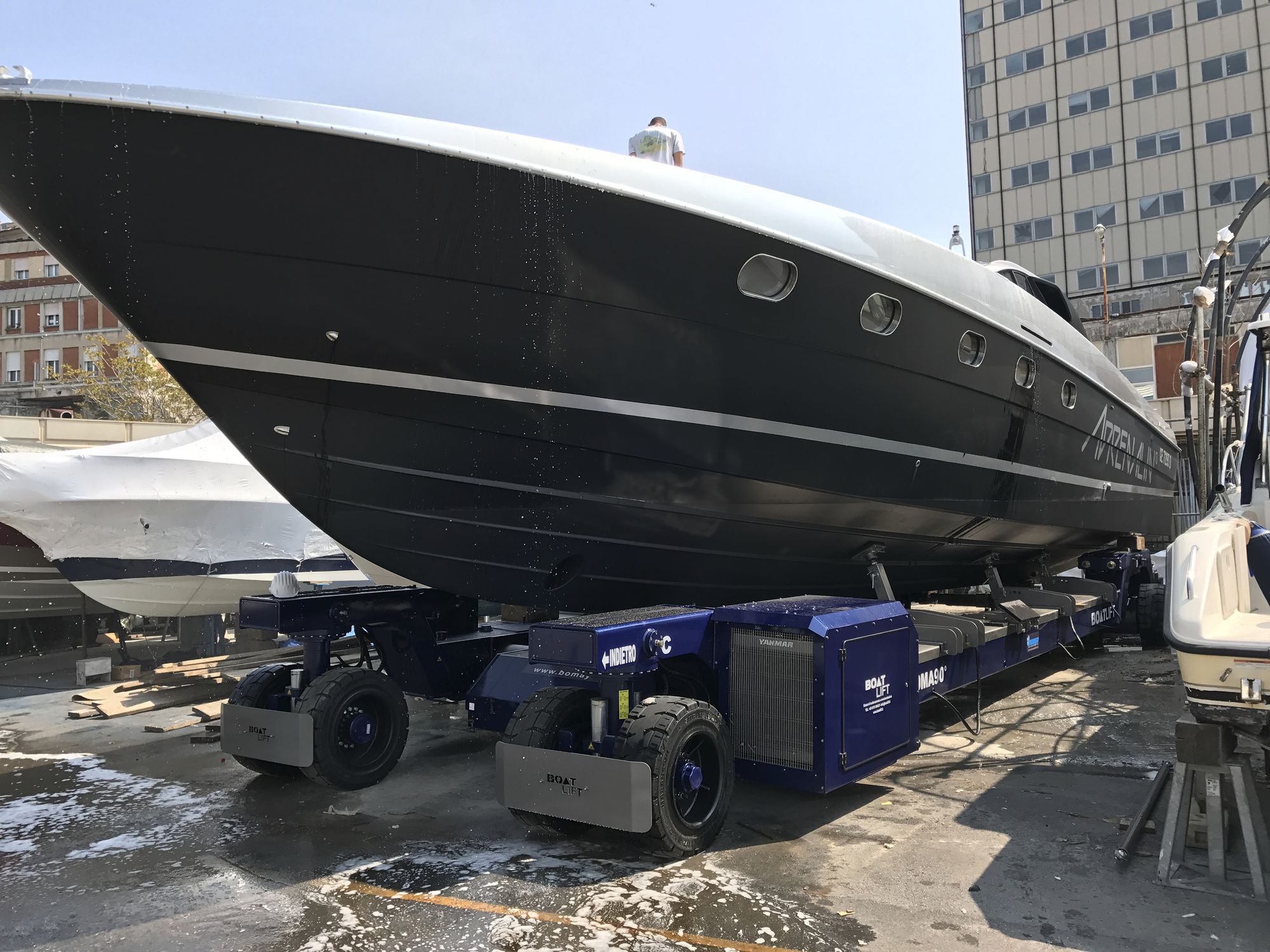 Handling trailer - BL60MA-90° - BOAT LIFT - for shipyards / self ...