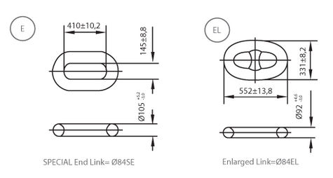 Ships chafe chain - 84 MM - Sotra Marine Produkter - anchor / stud link