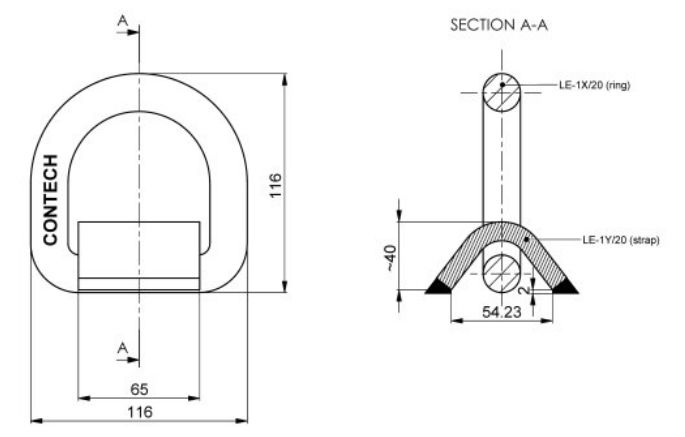 Container lashing ring - LE-1/20 - CONTAINER TECHNICS - D
