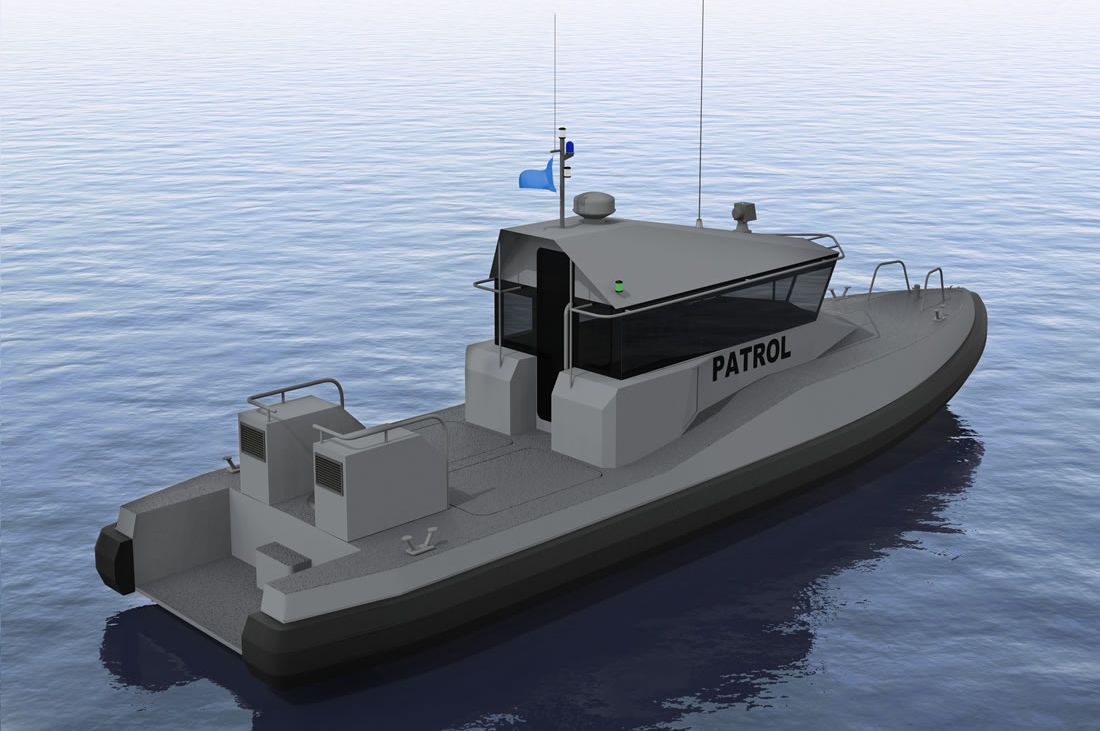 Patrol boat - 13m - HolyHead Marine Services - inboard waterjet / GRP